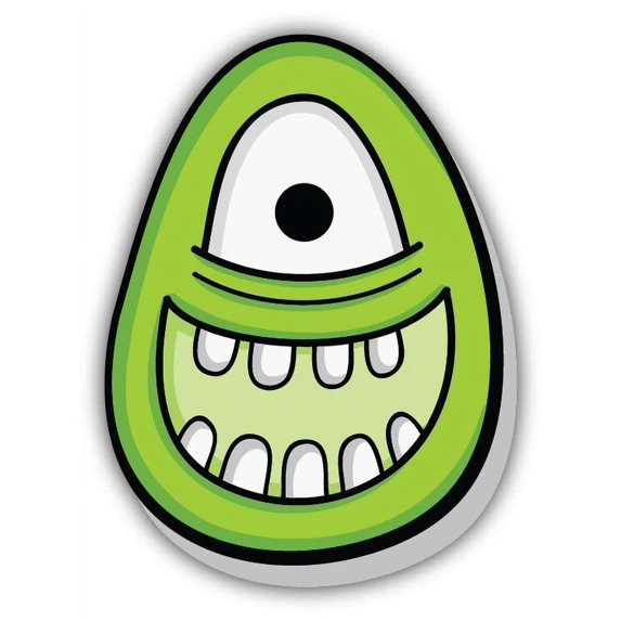 DOPASTICKER Monster Face Cartoon Green Car Sticker Phone Decal Water ...