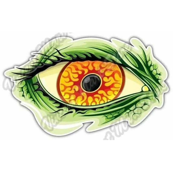 DOPASTICKER Monster Lizard Dragon Angry Eye Cartoon Car Sticker Decal ...