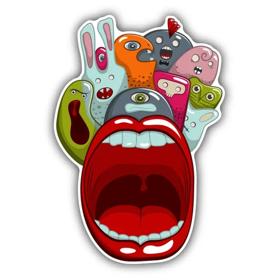 DOPASTICKER Monster Screaming Cartoon Car Sticker Phone Decal Water ...