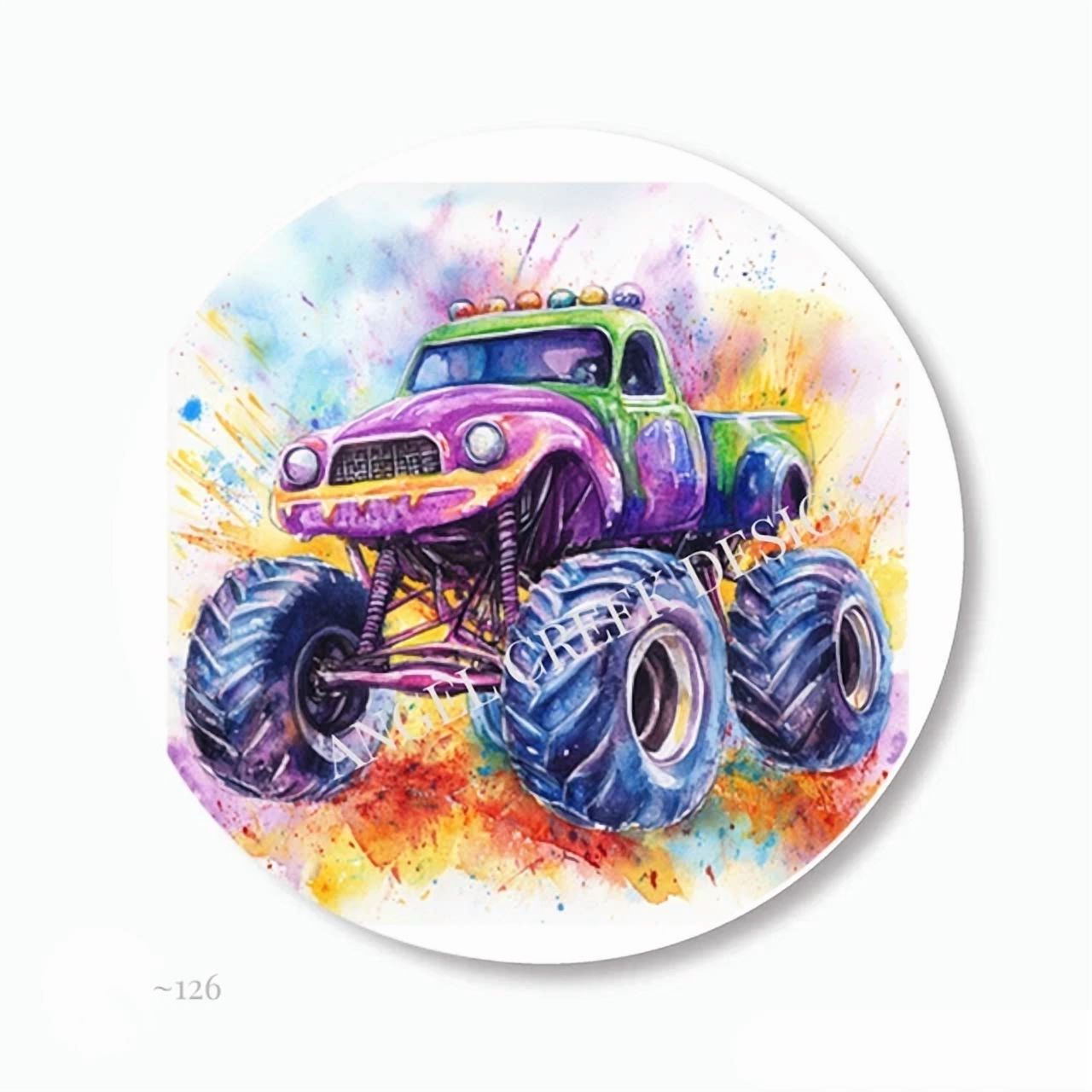DOPASTICKER Monster Truck Scrapbook Stickers 4 X 4 Mud Truck Phone ...