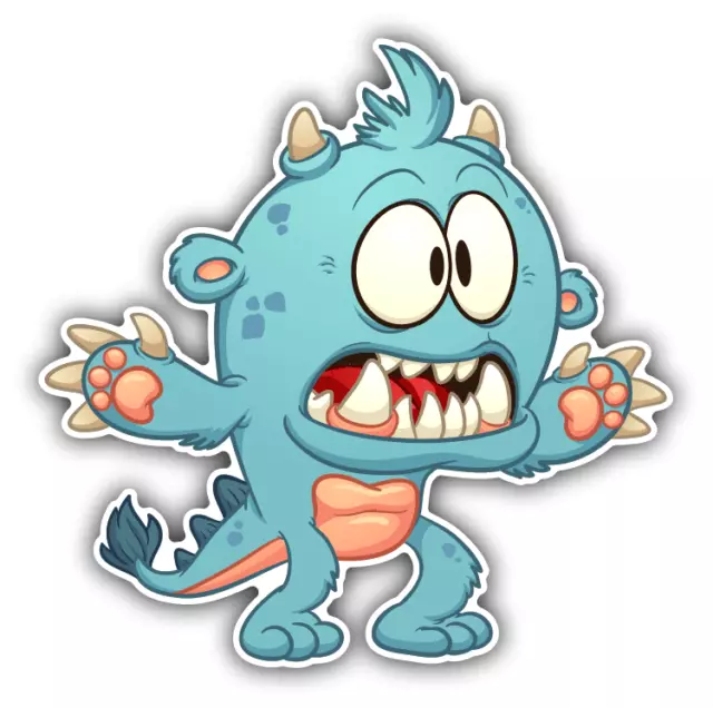 DOPASTICKER Monster Turquoise Cartoon Car Sticker Phone Decal Water ...