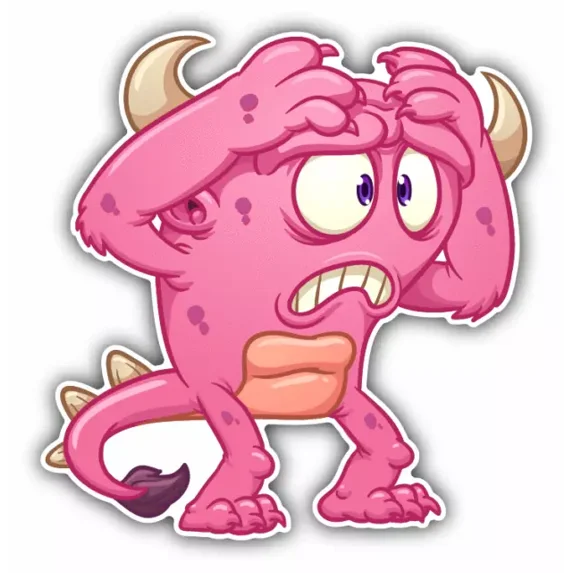 DOPASTICKER Monster Worried Cartoon Sticker Decal Phone Decal Water ...