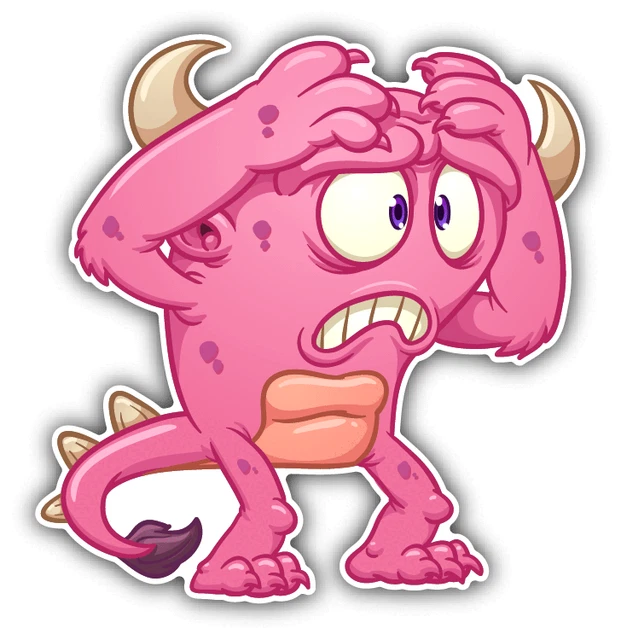 DOPASTICKER Monster Worried Cartooncar Sticker Phone Decal Water Bottle ...