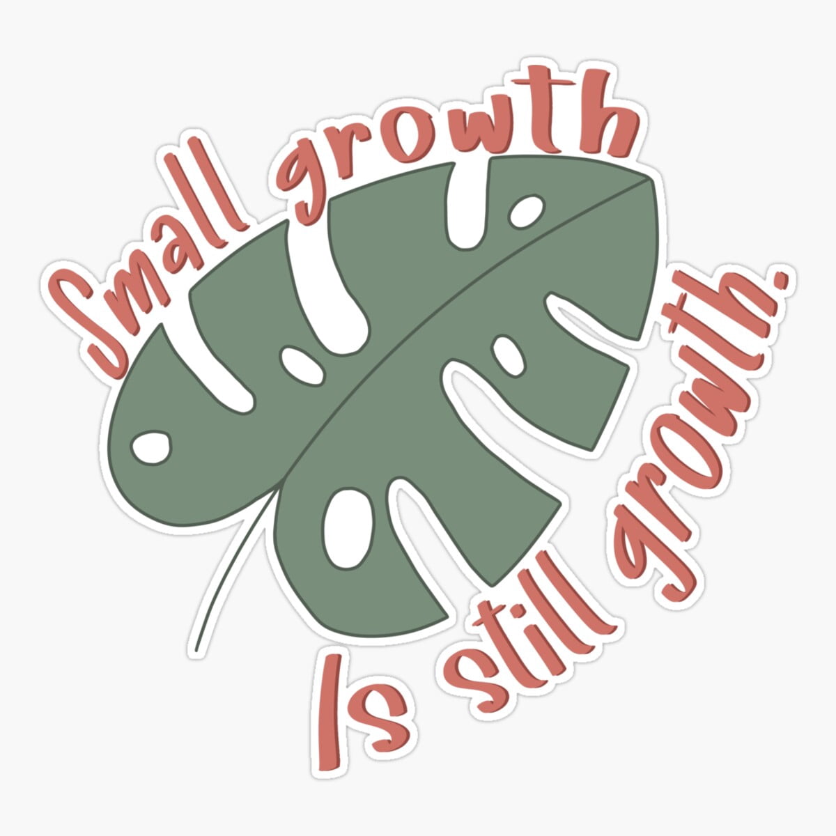 DOPASTICKER Monstera Positive Quote Sticker, Phone Sticker Car Sticker ...