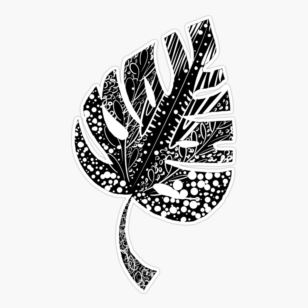 DOPASTICKER Monstera Silhouette-Black Sticker, Phone Sticker Car ...