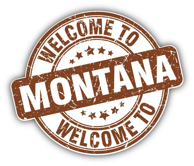 DOPASTICKER Montana Welcome Travel Stamp Sticker Decal Phone Decal ...