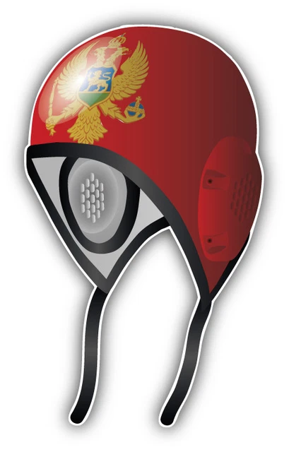 DOPASTICKER Montenegro Flag Water Polo Cap Sticker Decal Phone Decal ...