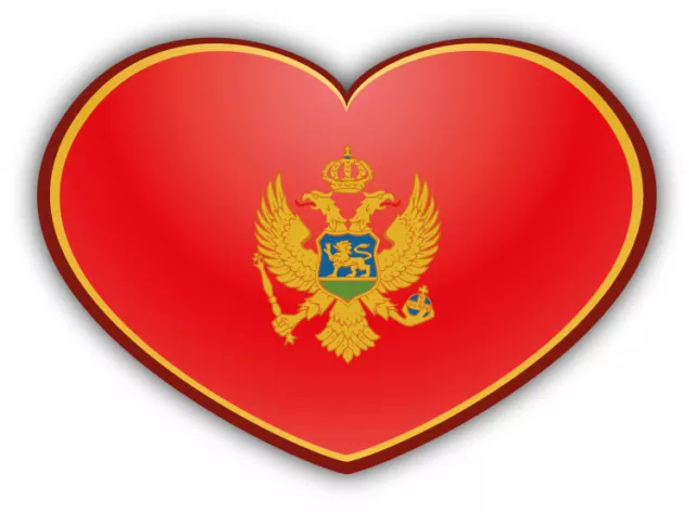 DOPASTICKER Montenegro Heart Flag Car Sticker Phone Decal Water Bottle ...