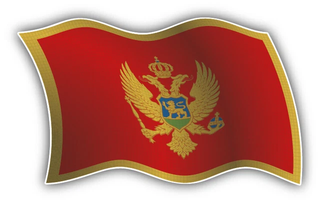 DOPASTICKER Montenegro Wavy Flag Car Sticker Phone Decal Water Bottle ...