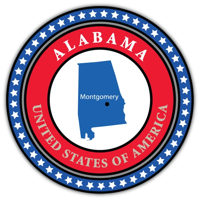 DOPASTICKER Montgomery Alabama Usa State Badge Car Sticker Decal Phone ...