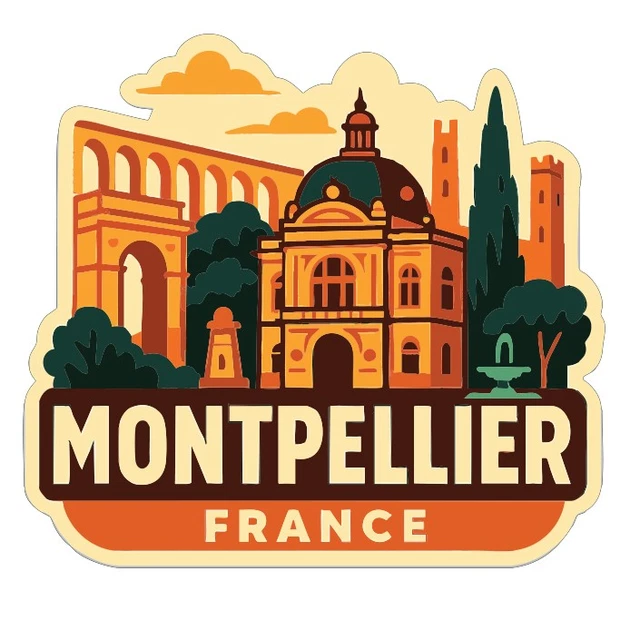 DOPASTICKER Montpellier France Sticker Decal City Skyline Landmark ...