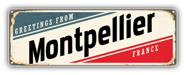 DOPASTICKER Montpellier Retro Travel Tin Sign Car Sticker Phone Decal ...