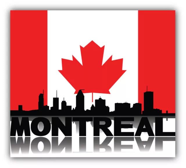 DOPASTICKER Montreal City Canada Flag Label Car Sticker Phone Decal ...