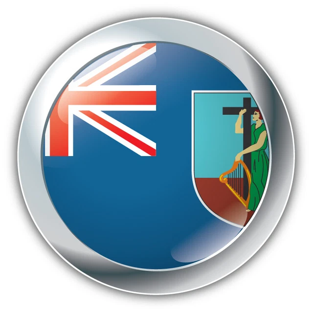 DOPASTICKER Montserrat Flag Emblem Car Sticker Phone Decal Water Bottle ...