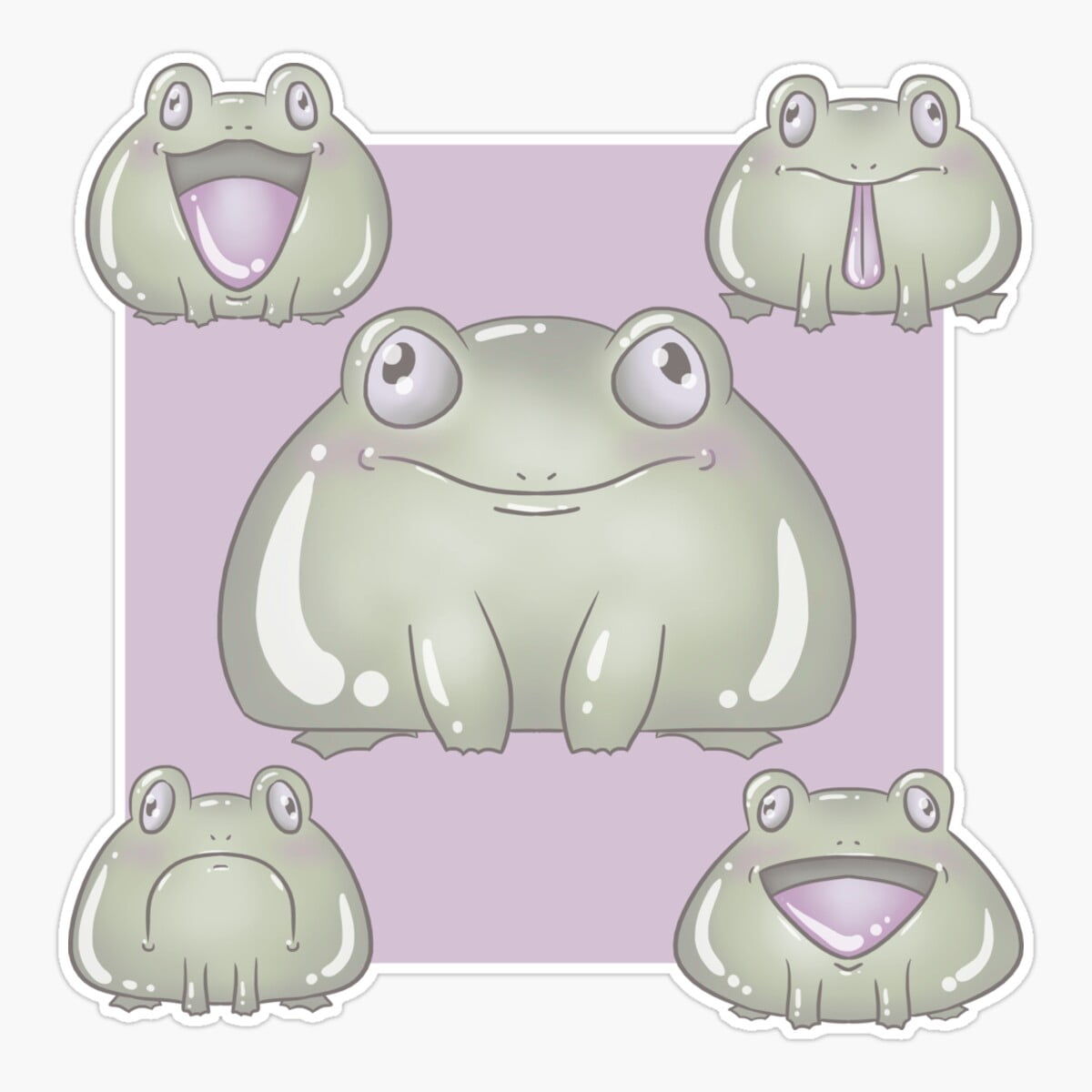 DOPASTICKER Mood Frog Sticker, Phone Sticker Water Bottle Sticker Car ...