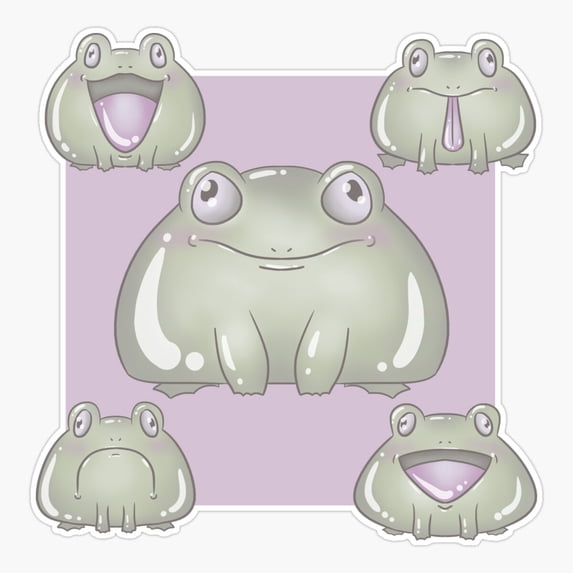 DOPASTICKER Mood Frog Sticker, Phone Sticker Water Bottle Sticker Car ...