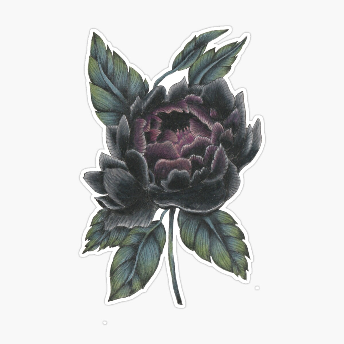 DOPASTICKER Moody Flower Sticker, Phone Sticker Water Bottle Sticker ...