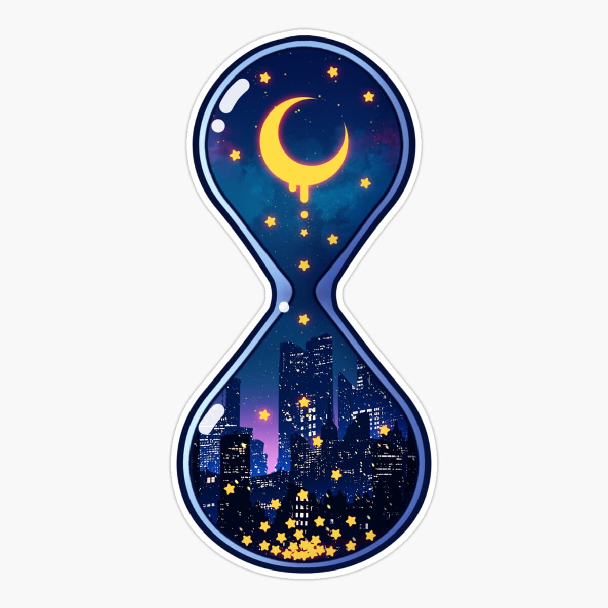 DOPASTICKER Moon Hourglass Sticker, Phone Sticker Car Stickers ...