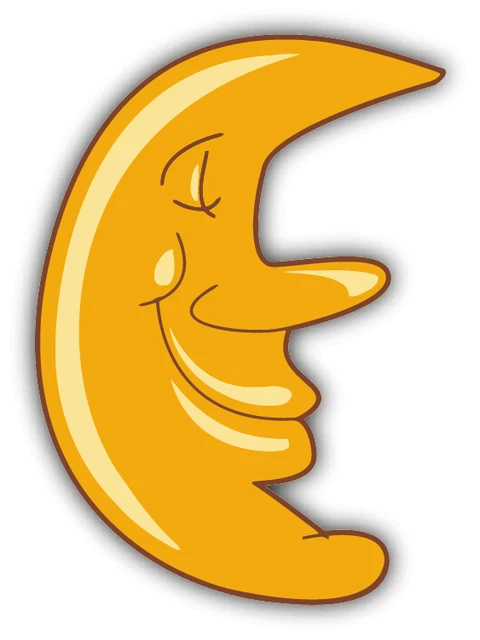 DOPASTICKER Moon Sleeping Smile Cartoon Car Sticker Phone Decal Water ...