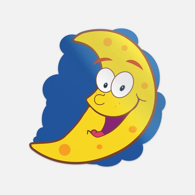 DOPASTICKER Moon Smiley Sticker Decal Phone Decal Water Bottle Stickers ...