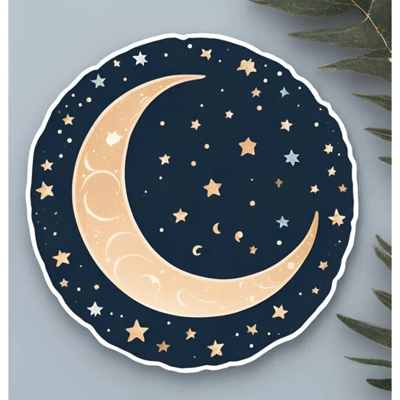 DOPASTICKER Moon & Stars Sticker Phone Decal Water Bottle Stickers ...