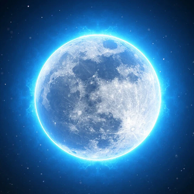 DOPASTICKER Moon Sticker Blue Moon Space Final Frontier Beautiful Night ...