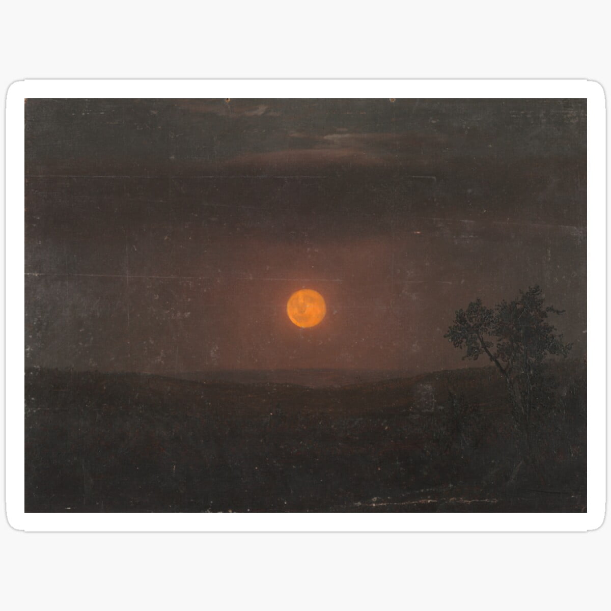 DOPASTICKER Moonlight By Frederic Edwin Church, 1865 Sticker Waterproof ...