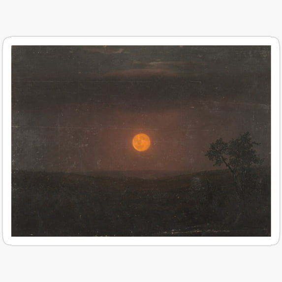 DOPASTICKER Moonlight By Frederic Edwin Church, 1865 Sticker Waterproof Sticker For Water ...