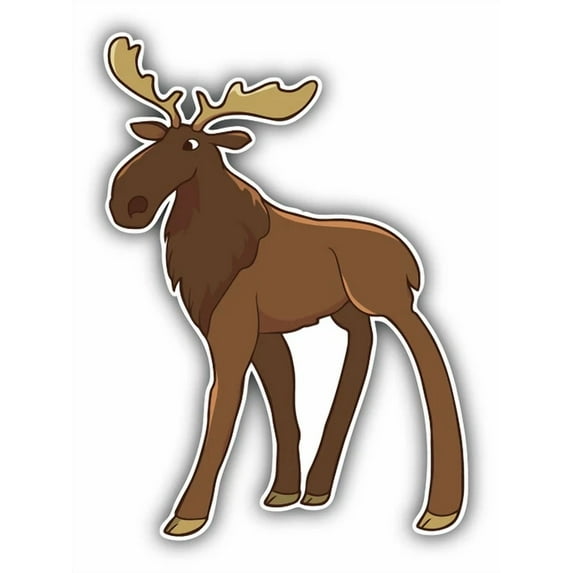 DOPASTICKER Moose Cartoon Sticker Decal Phone Decal Water Bottle ...