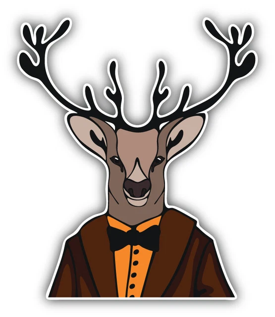 DOPASTICKER Moose Gentleman Sticker Decal Phone Decal Water Bottle ...