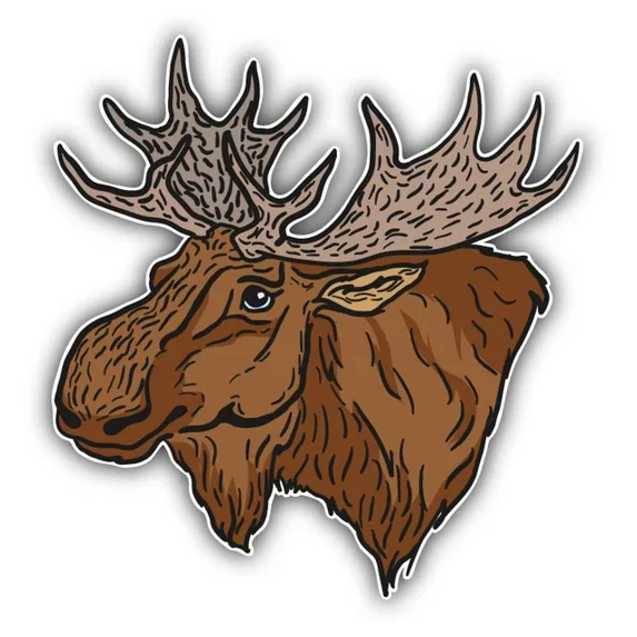 DOPASTICKER Moose Head Sketch Sticker Decal Phone Decal Water Bottle ...