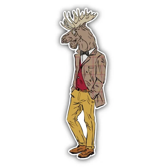 DOPASTICKER Moose Hipster Sticker Decal Phone Decal Water Bottle ...