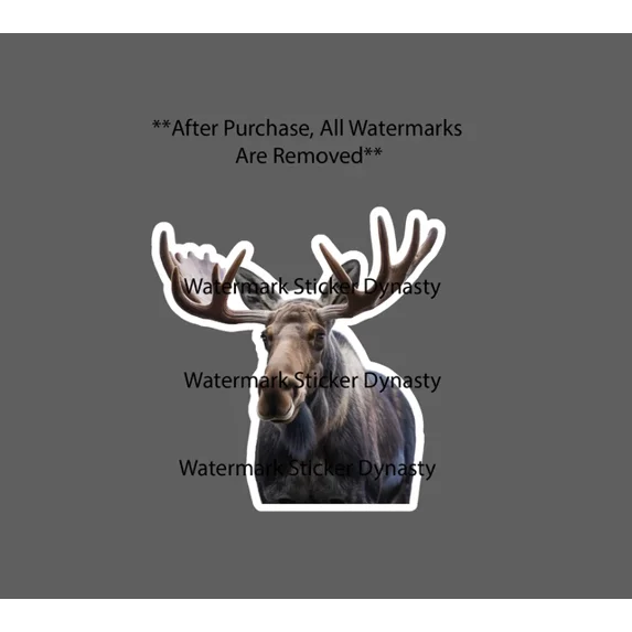 DOPASTICKER Moose Sticker Animal Nature Wildlife Hunting Sticker Phone ...