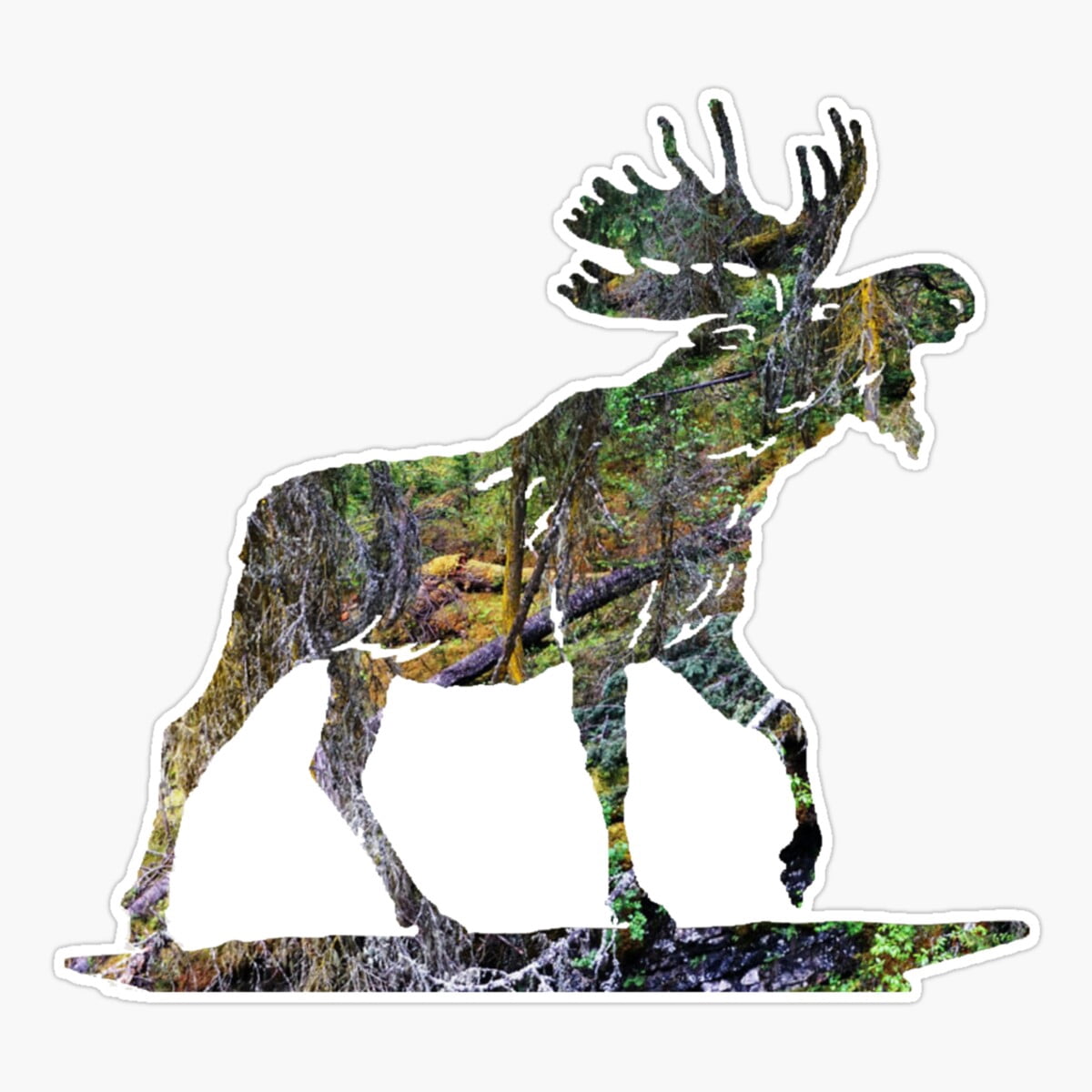 DOPASTICKER Moose With Real Tree Camo Sticker, Phone Sticker Car ...