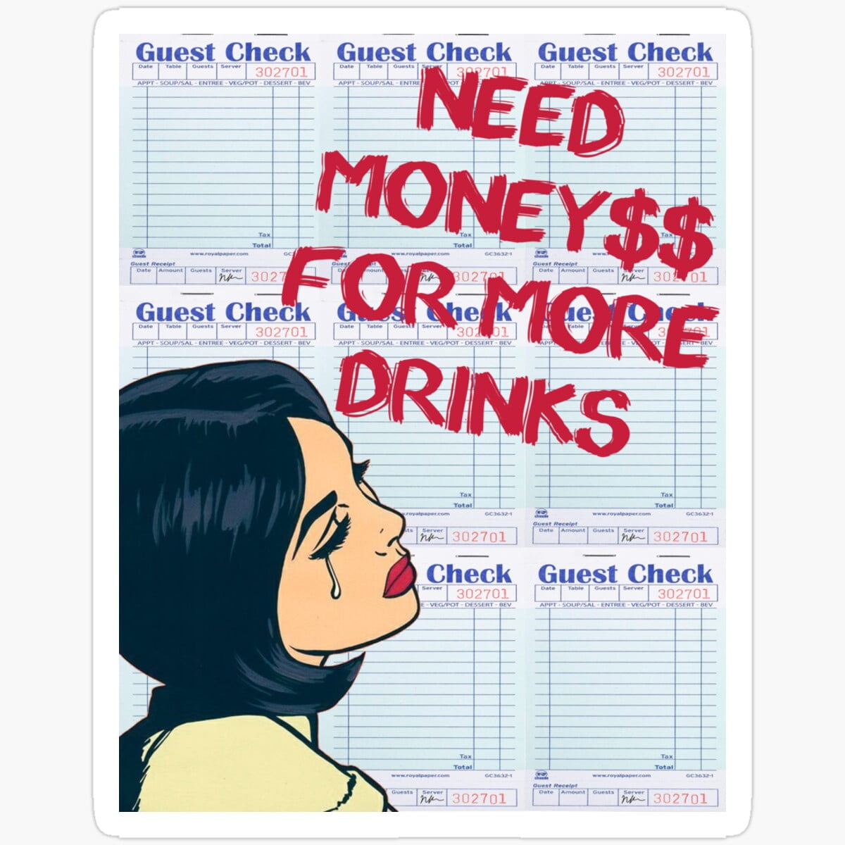 DOPASTICKER More $$$Guest Check Sticker Birthday Gifts - Decorative ...