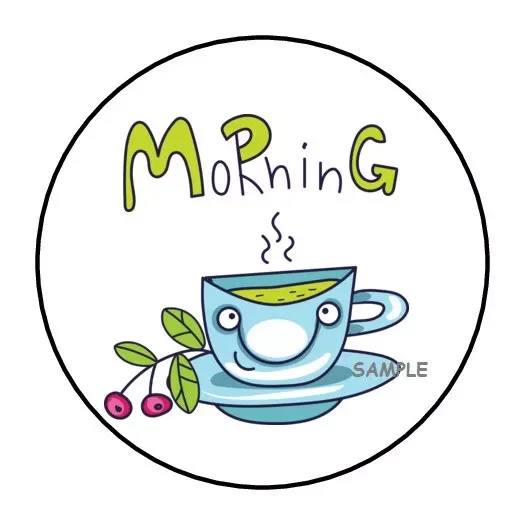 DOPASTICKER Morning Stickers Coffee Tea Happy Day Phone Decal Water ...