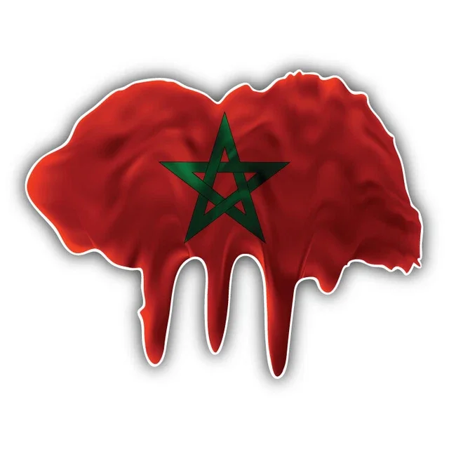 DOPASTICKER Morocco Flag Blot Car Sticker Phone Decal Water Bottle ...