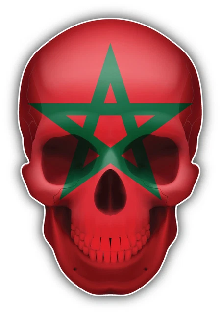 DOPASTICKER Morocco Flag Skull Sticker Decal Phone Decal Water Bottle ...