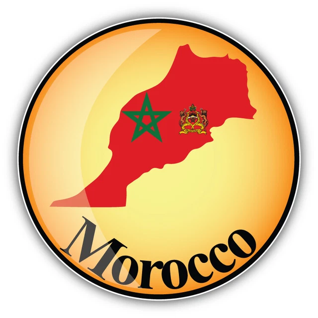 DOPASTICKER Morocco Map Flag Label Car Sticker Phone Decal Water Bottle ...
