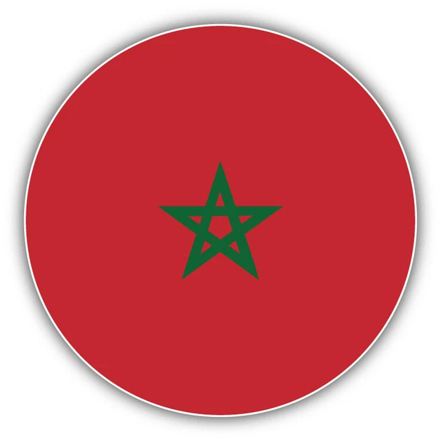 DOPASTICKER Morocco Round Flag Label Car Sticker Phone Decal Water ...