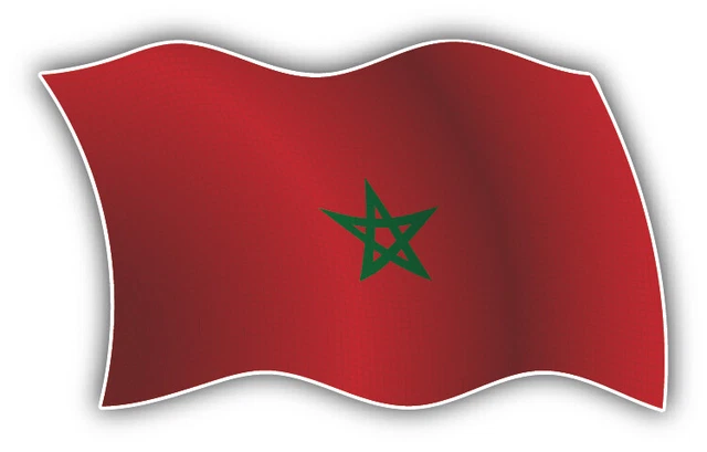 DOPASTICKER Morocco Wavy Flag Car Sticker Phone Decal Water Bottle ...