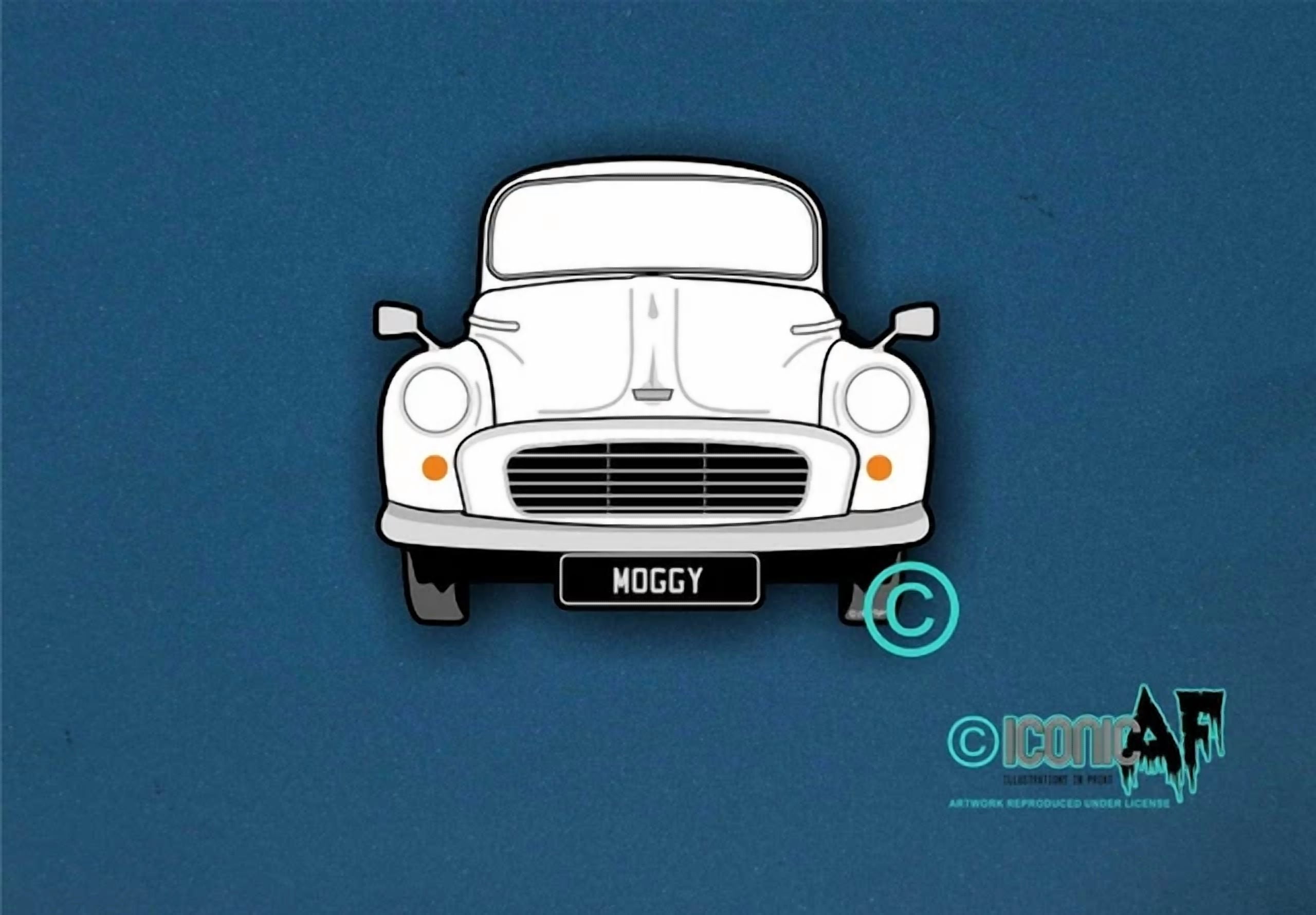 DOPASTICKER Morris Minor Car Sticker White, Laptop Phone Decal Water ...