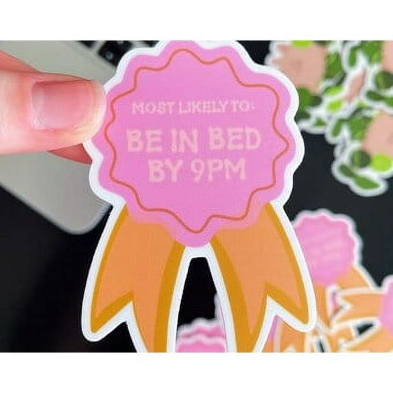 DOPASTICKER Most Likely To: Be In Bed By 9Pm Sticker, Laptop Sticker ...