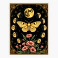 DOPASTICKER Moth, Lunar Phases And Pink Wild Flowers - Dark Academia ...