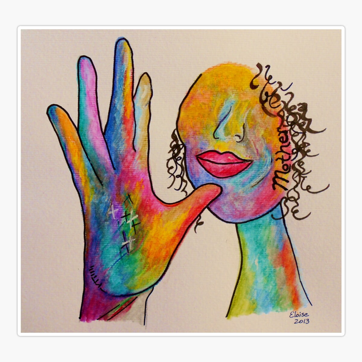 DOPASTICKER Mother, American Sign Language Asl Sticker, Phone Sticker ...