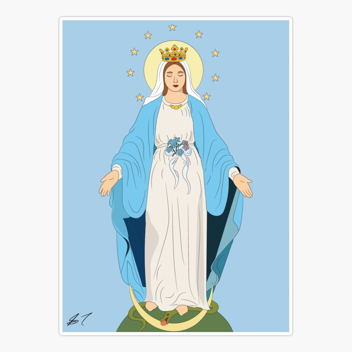 DOPASTICKER Mother Of God Sticker, Phone Sticker Water Bottle Sticker ...