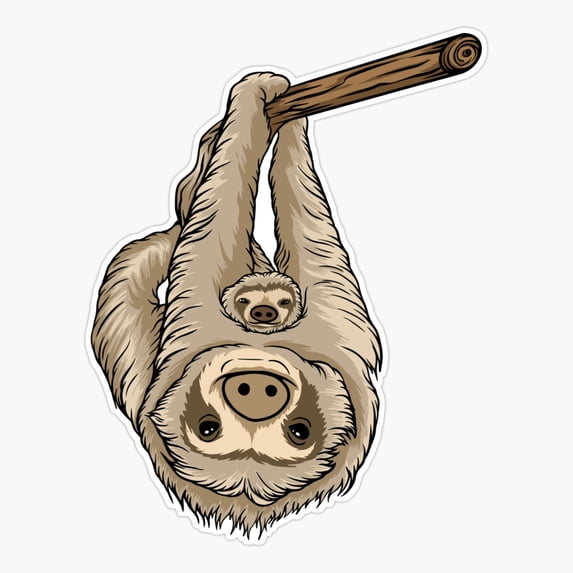 DOPASTICKER Mother Sloth And Her Baby Sticker, Phone Sticker Car ...