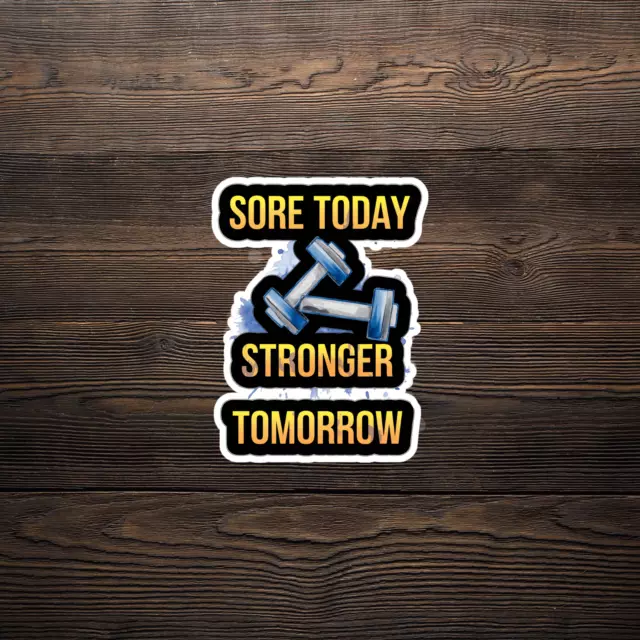 DOPASTICKER Motivational Gym Sticker - Sore Today Stronger Tomorrow ...