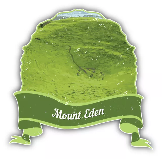DOPASTICKER Mount Eden Crater New Zealand World Landmark Grunge Car ...