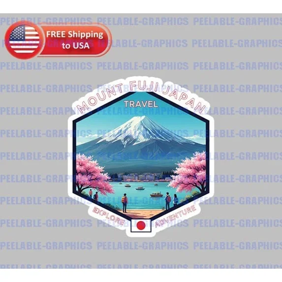 DOPASTICKER Mount Fuji Japan Country Souvenir Sticker Travel Luggage ...